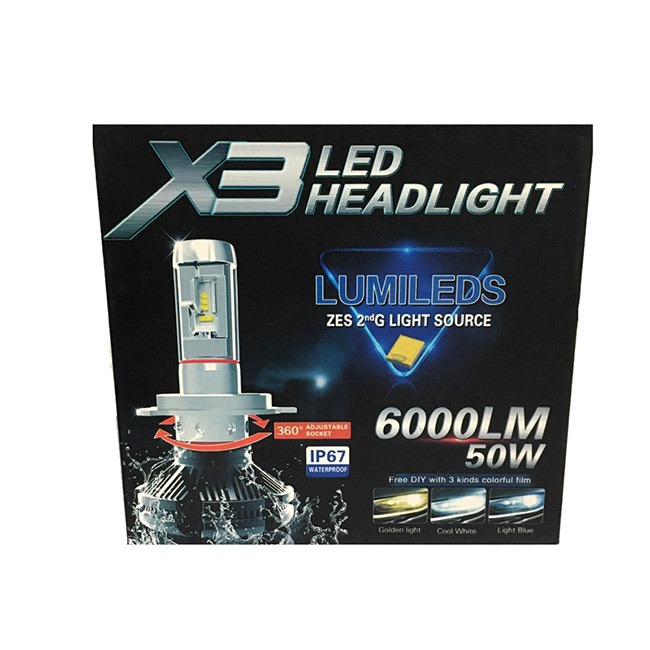 Φωτισμός Αυτοκινήτου : LED KIT X3 HEADLIGHT H1-H3-H7-H11 6000LM 50W